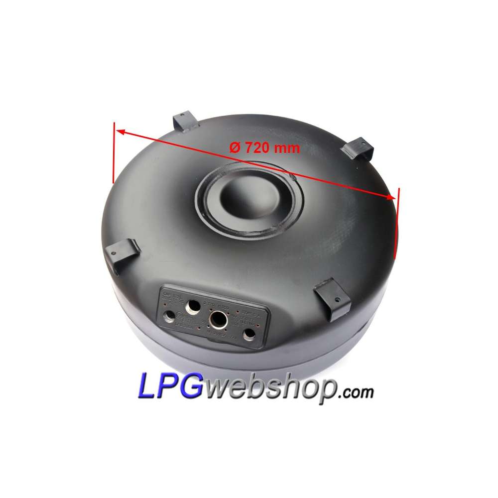 LPG Toroidal Tank 102 Litre (720x300) - GZWM 4-Hole incl. Fittings Valves