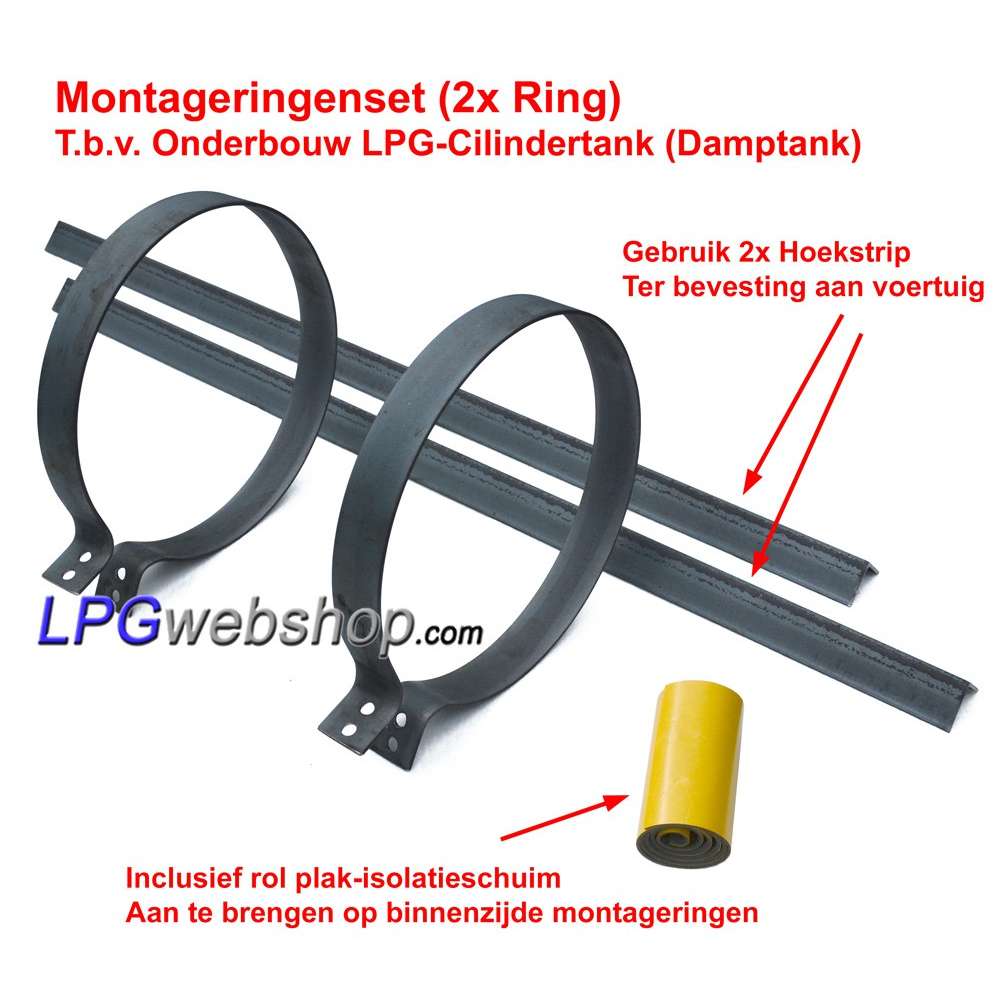 Tank Fixation Ring Set Ø230mm for Cylindrical LPG Tanks (2x Ring with ...