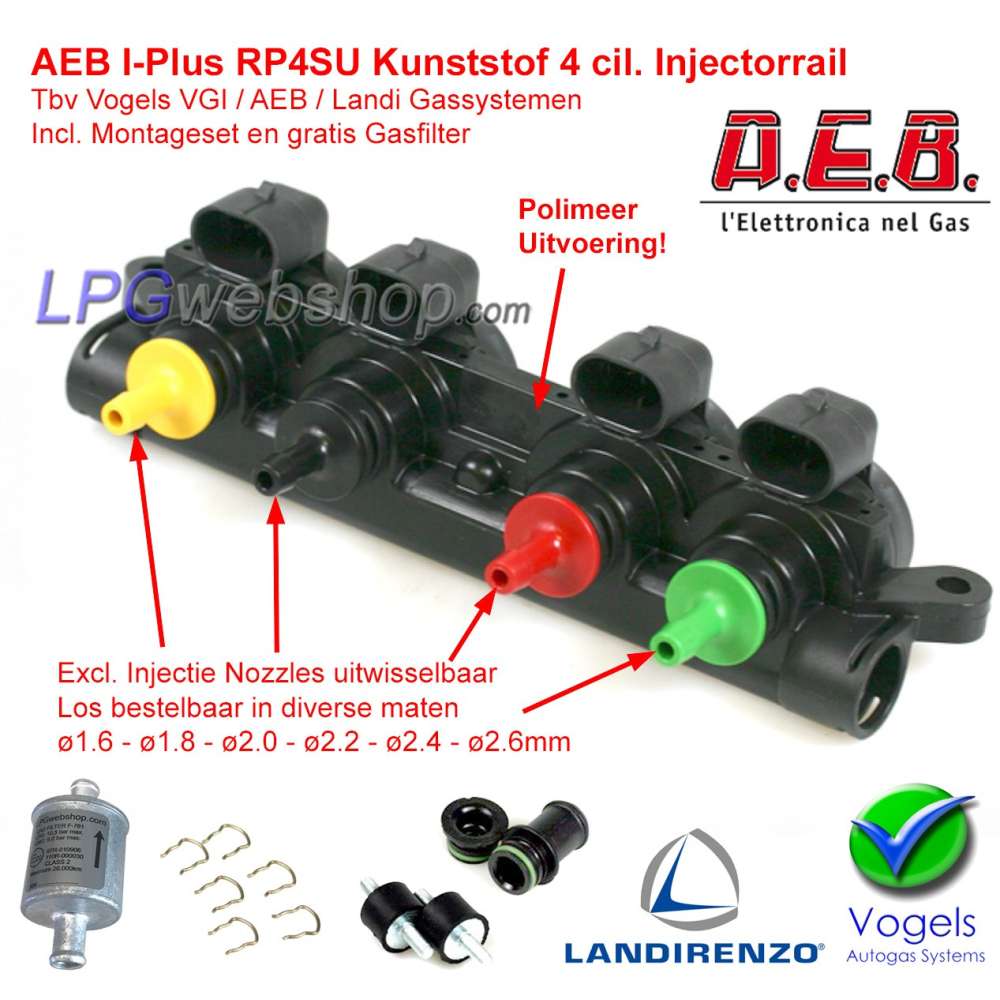LPG Injector Polymer Rail AEB INJ RP2SU - AEB I-PLUS - VGI 2x Injector