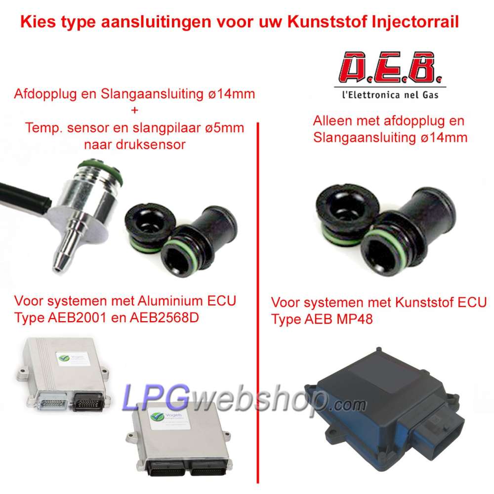 LPG Injector Polymer Rail AEB INJ RP4SU - AEB I-PLUS - VGI 4x Injector