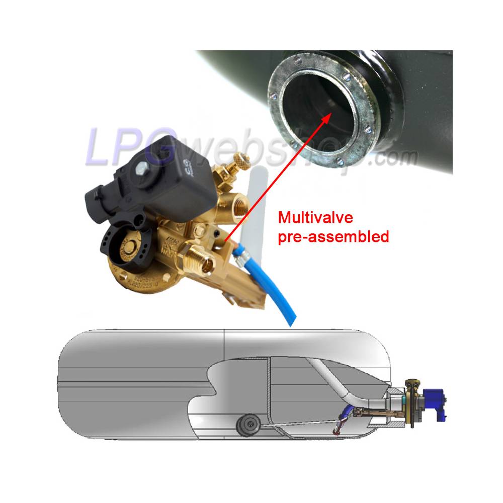 Tanque toroidal de GLP 71 L (Ø650x250) GZWM 1 Furo 0° Externo Auto ...